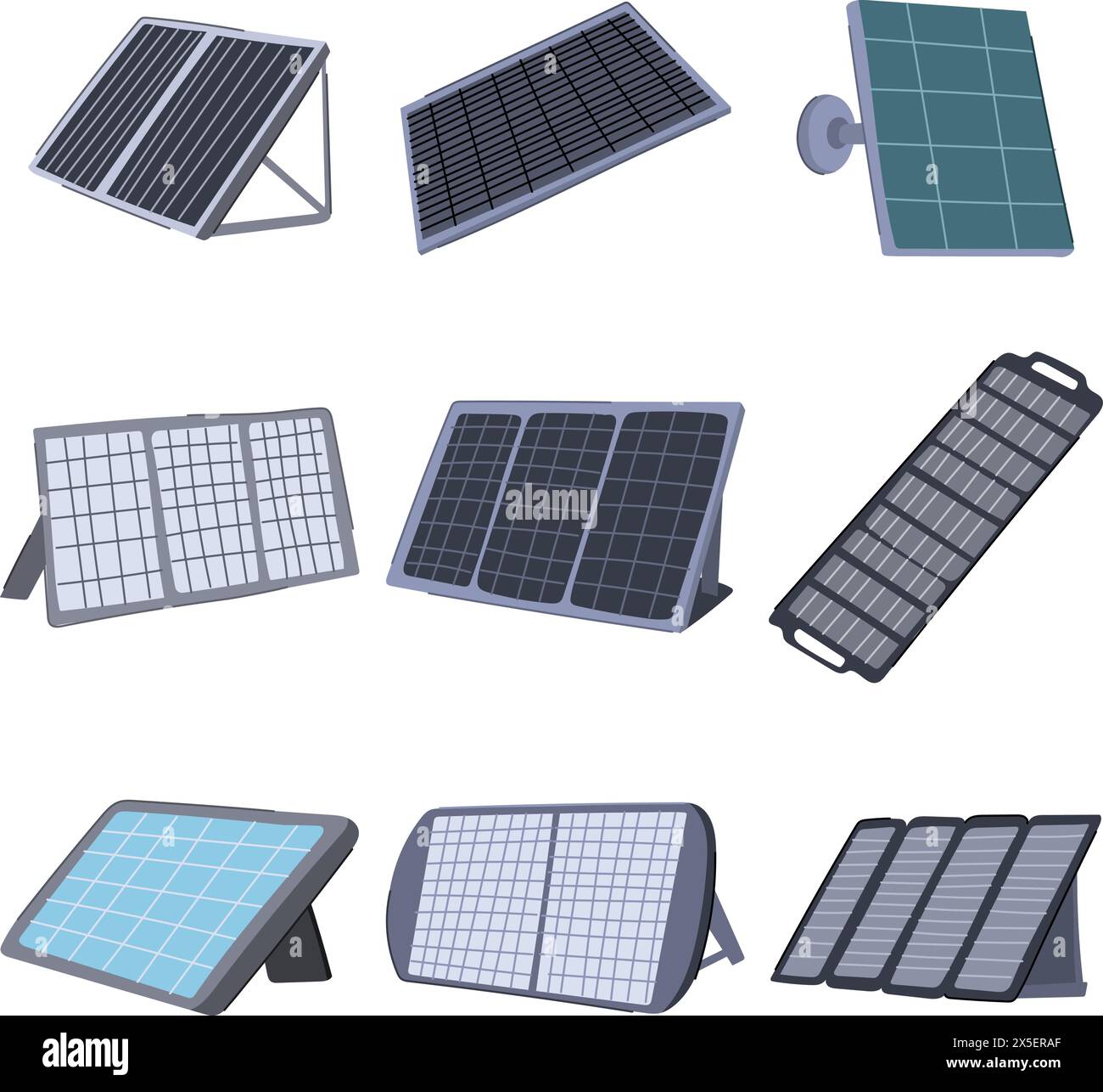 solar panel set cartoon vector illustration Stock Vector Image & Art ...