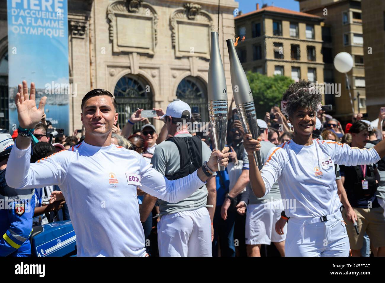 Marseille, France. 9th May, 2024. Dancer Maryam Kaba (R) passes the ...