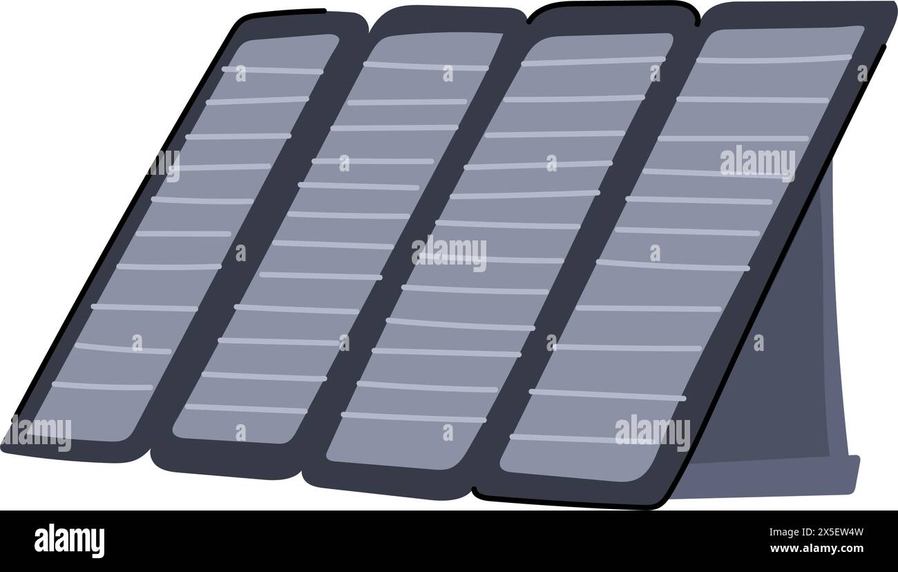 renewable solar panel cartoon vector illustration Stock Vector Image ...