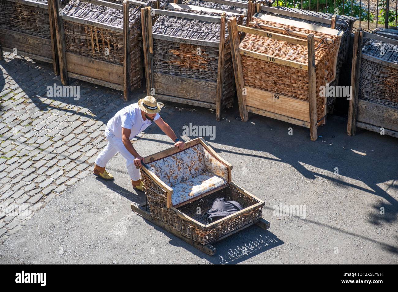 Madeira,Funchal. Carreiros Do Monte. Tourist attraction Monte sledges ...