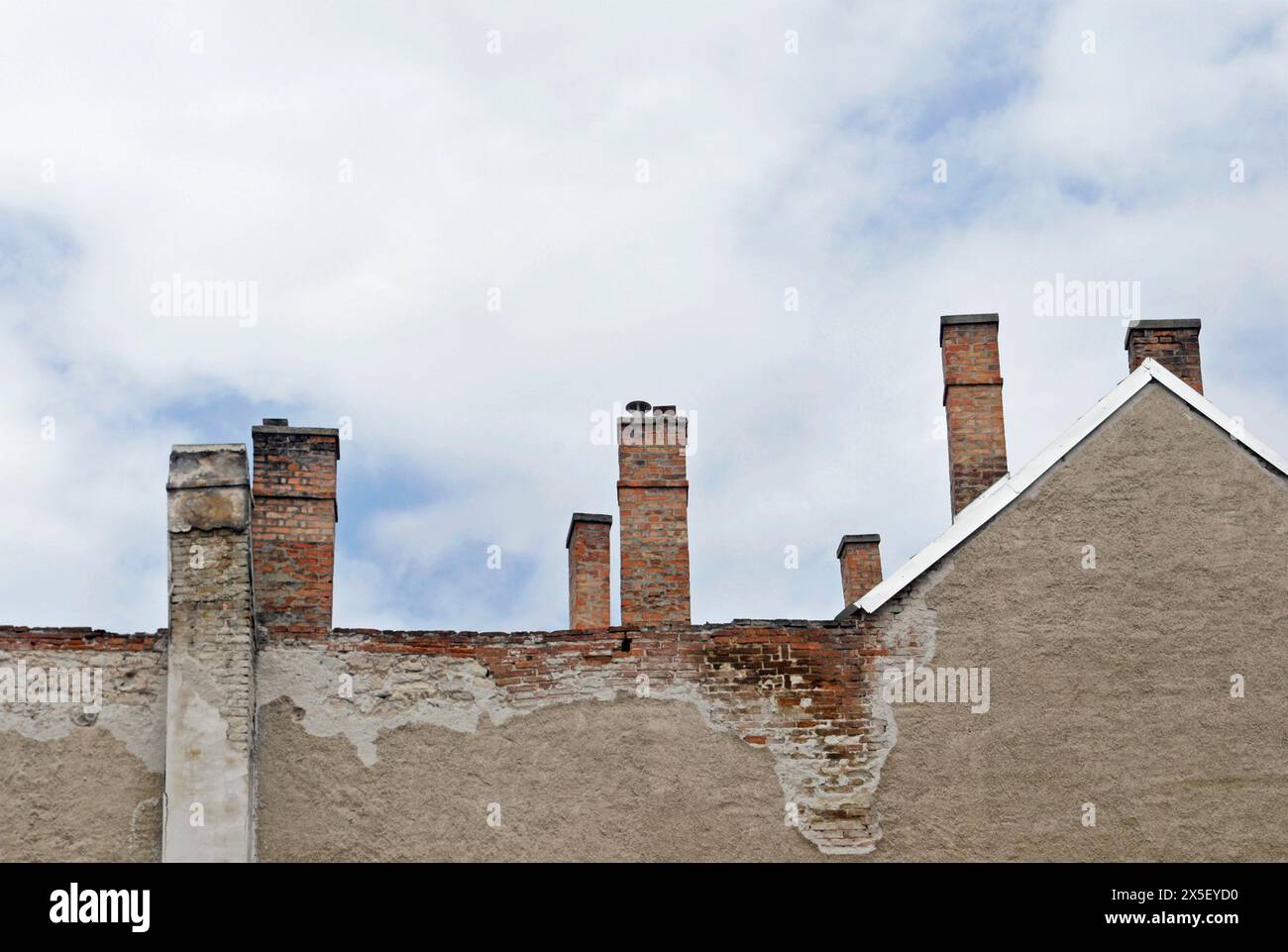 old house with brick chimneys Stock Photo - Alamy