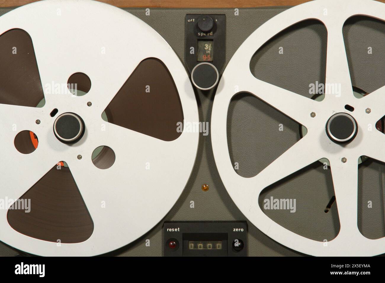 Analogue open reel tape recorder tapes close Stock Photo - Alamy