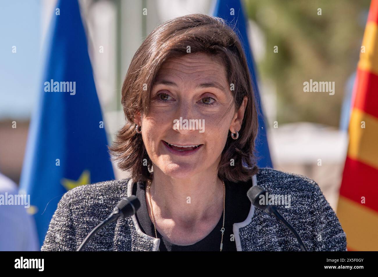 Marseille, France. 09th May, 2024. Amelie Oudea-Castera is seen during ...
