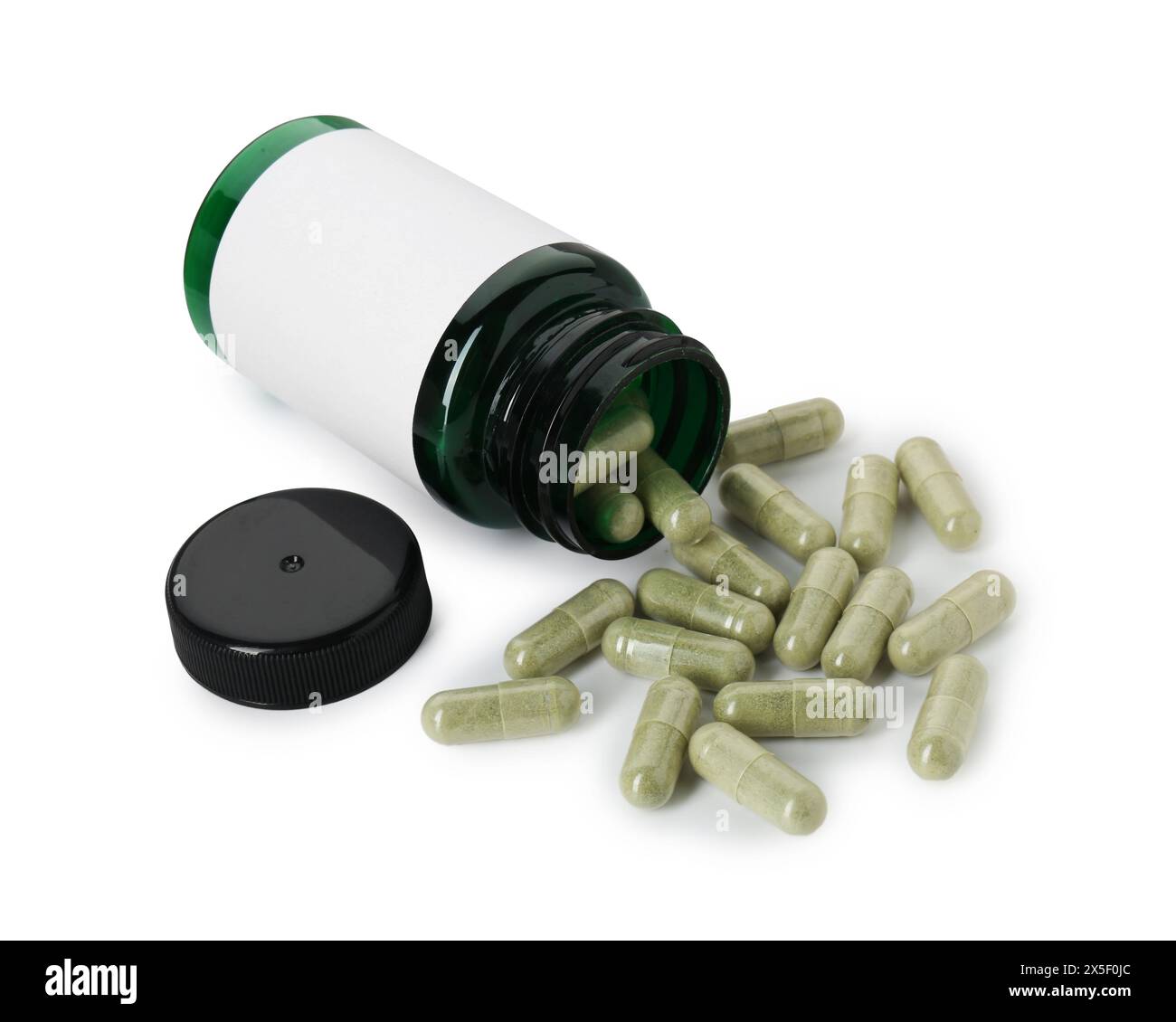 Scattered vitamin capsules bottle hi-res stock photography and images ...