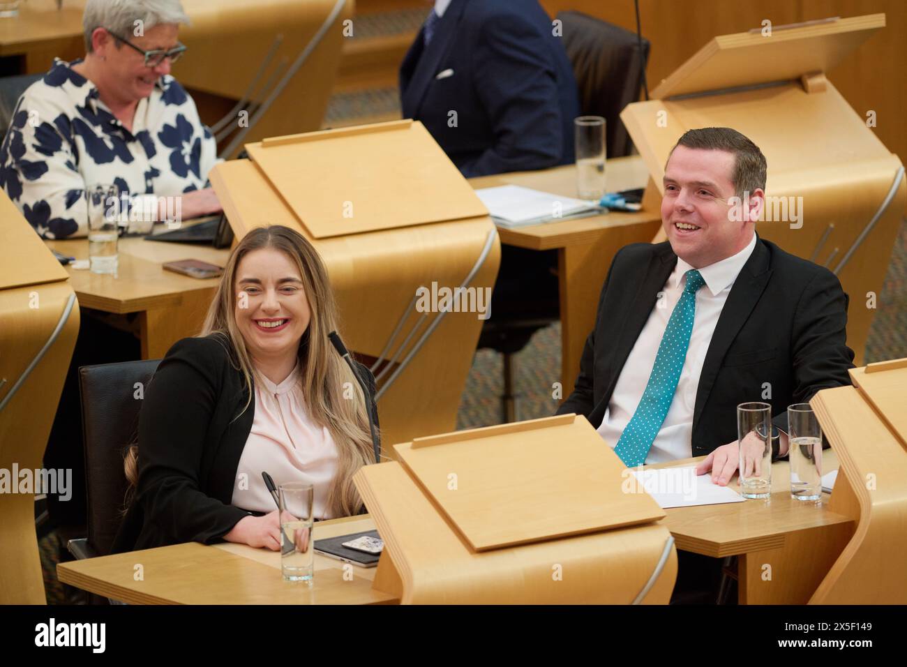 Edinburgh Scotland, UK 09 May 2024. Meghan Gallacher MSP and Douglas ...