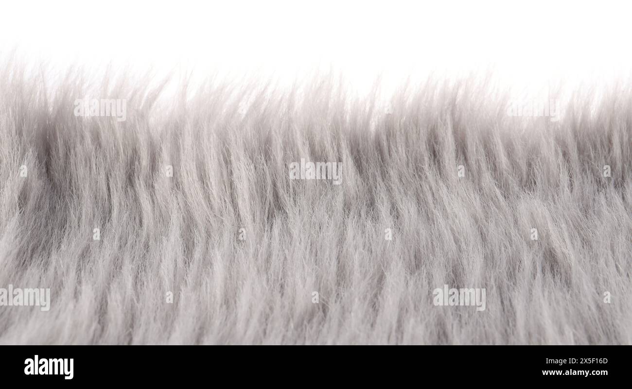 Soft grey faux fur isolated on white Stock Photo - Alamy