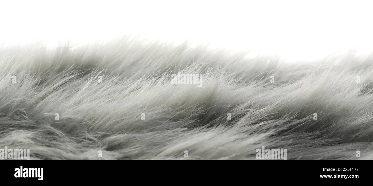 Soft grey faux fur isolated on white Stock Photo - Alamy
