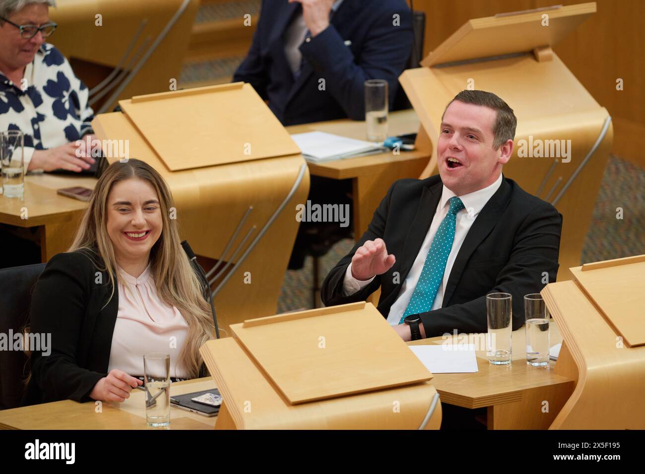 Edinburgh Scotland, UK 09 May 2024. Meghan Gallacher MSP and Douglas ...
