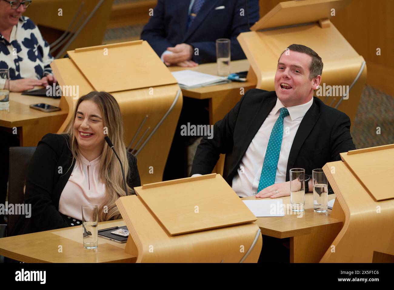 Edinburgh Scotland, UK 09 May 2024. Meghan Gallacher MSP and Douglas ...
