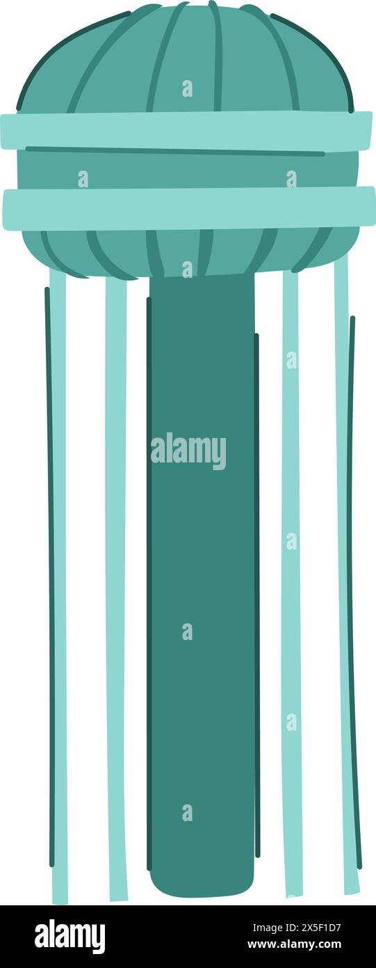 city water tower cartoon vector illustration Stock Vector Image & Art ...