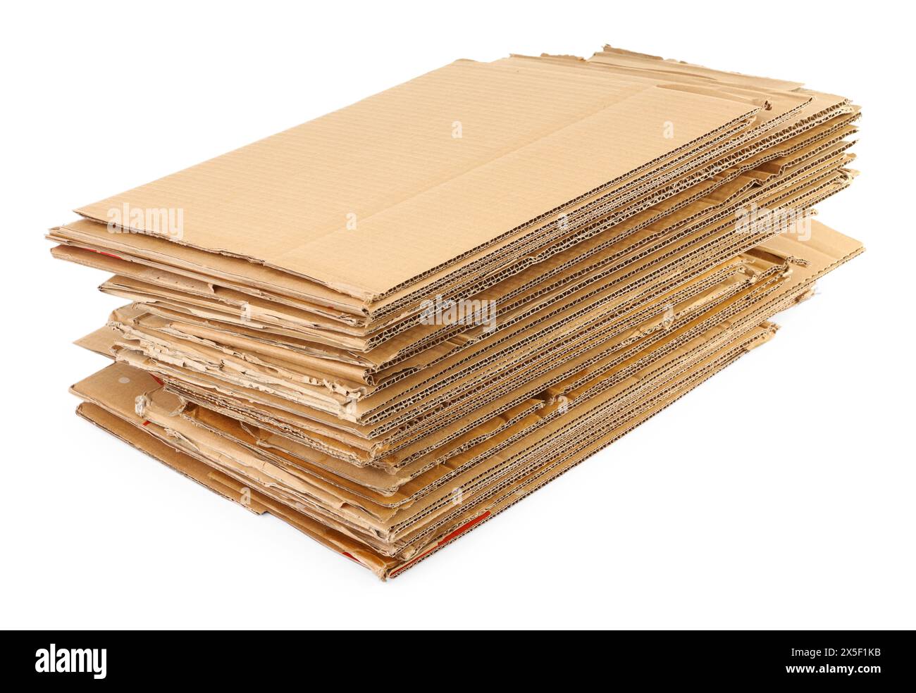 Stack of cardboard pieces isolated on white Stock Photo - Alamy
