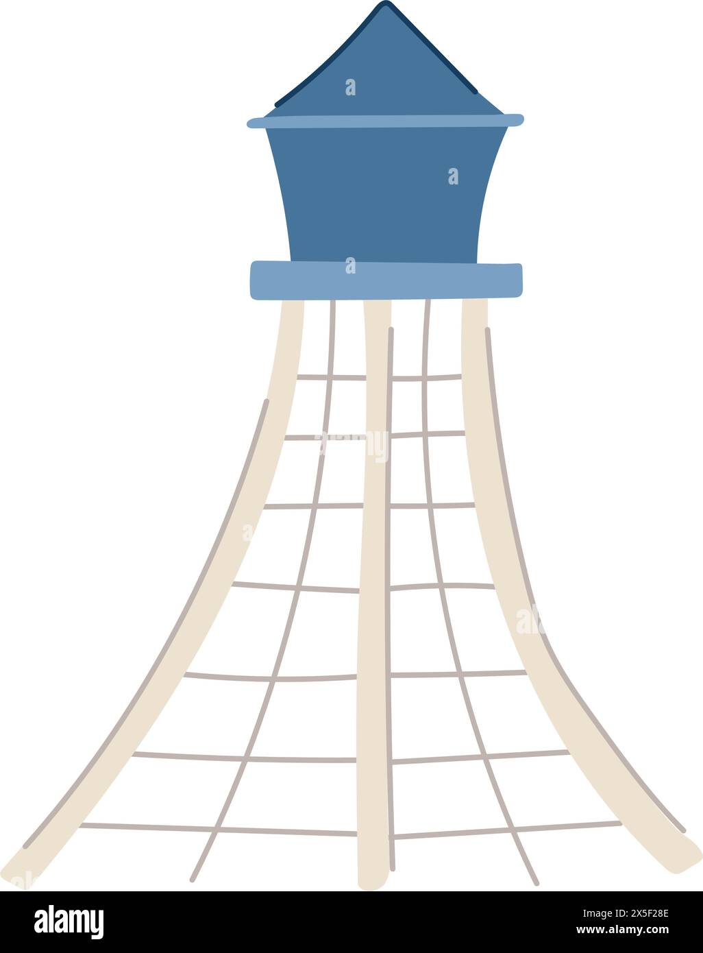 metal water tower cartoon vector illustration Stock Vector Image & Art ...