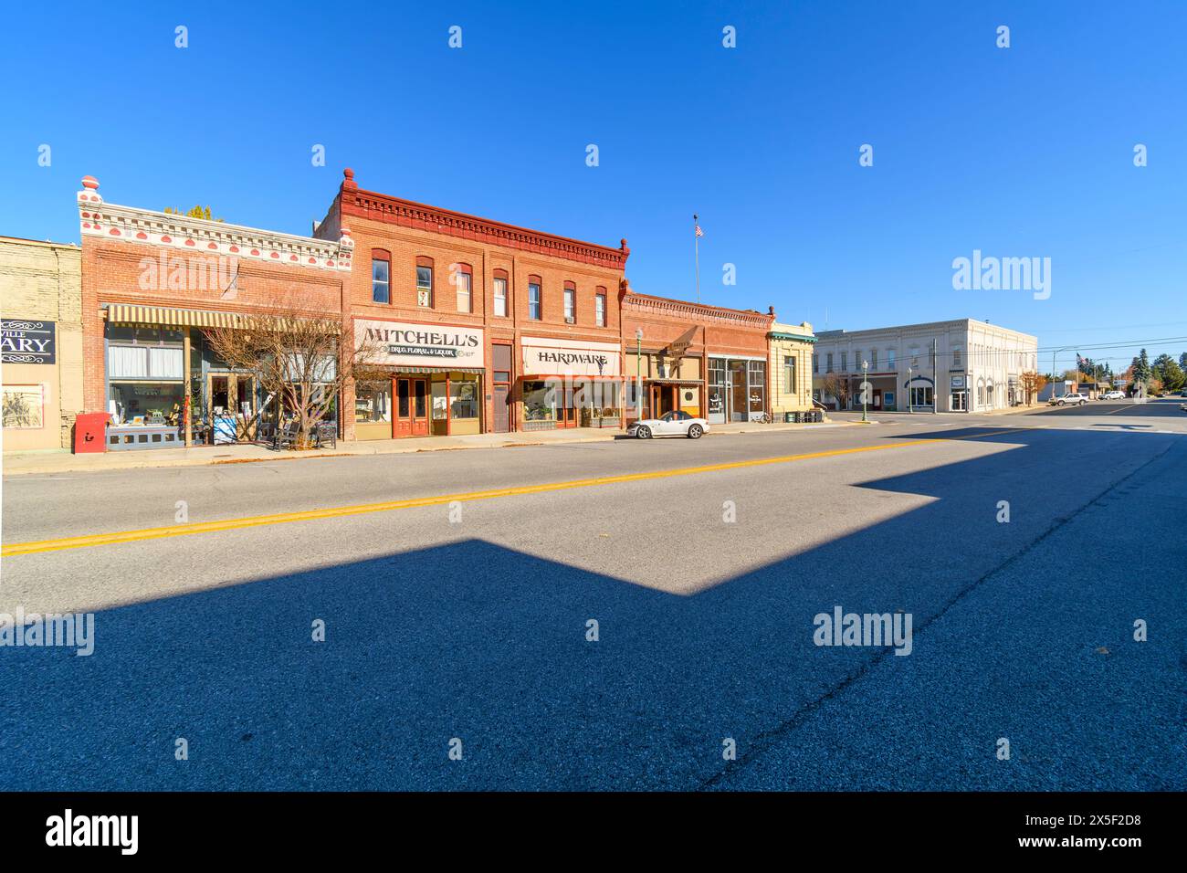 General view of the shops and businesses along the Main Street corridor ...