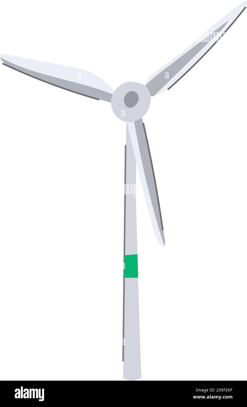 electric wind turbine cartoon vector illustration Stock Vector Image ...