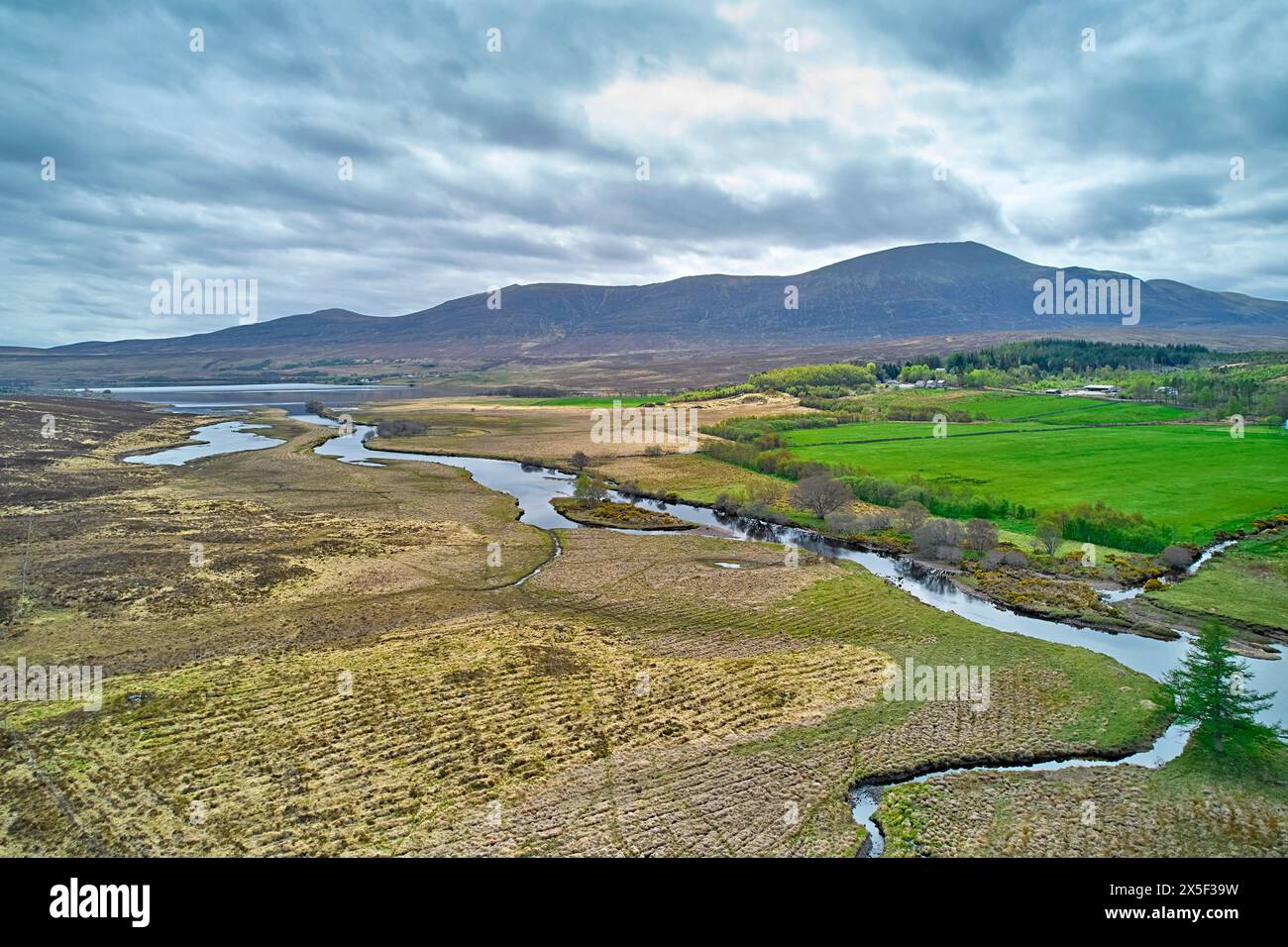 Altnaharra Sutherland Scotland the River Mudale in Springtime flowing ...