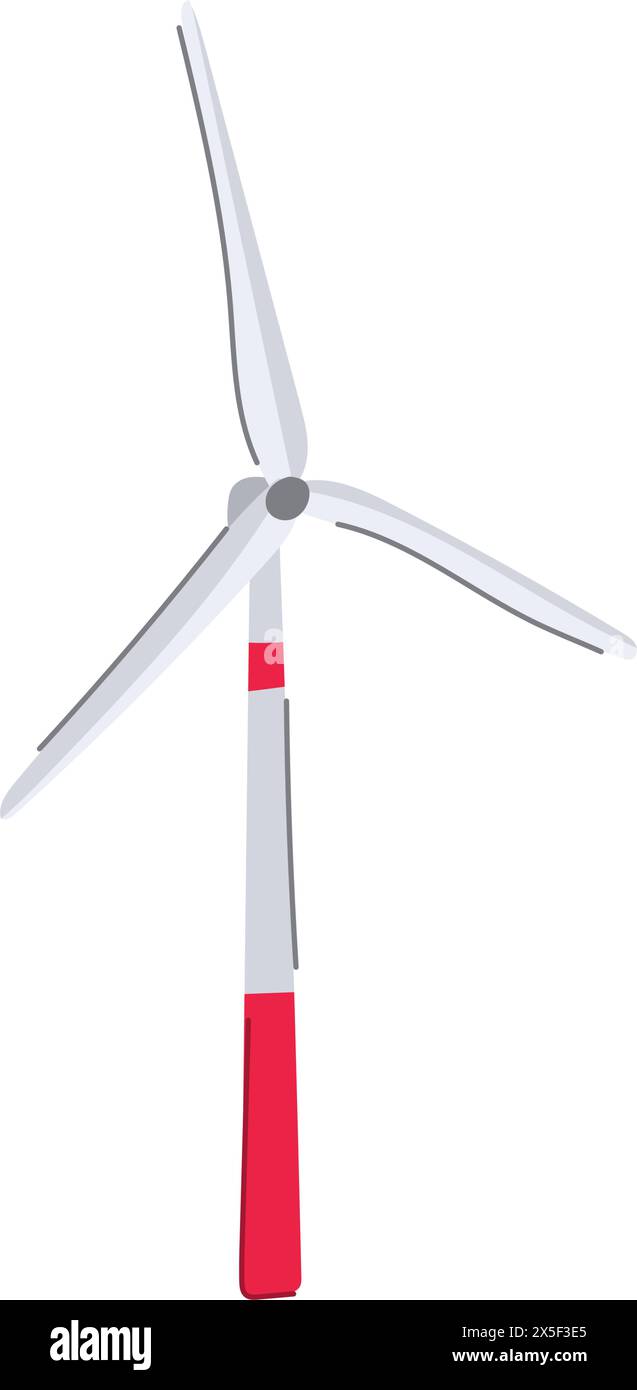 sustainable wind turbine cartoon vector illustration Stock Vector Image ...