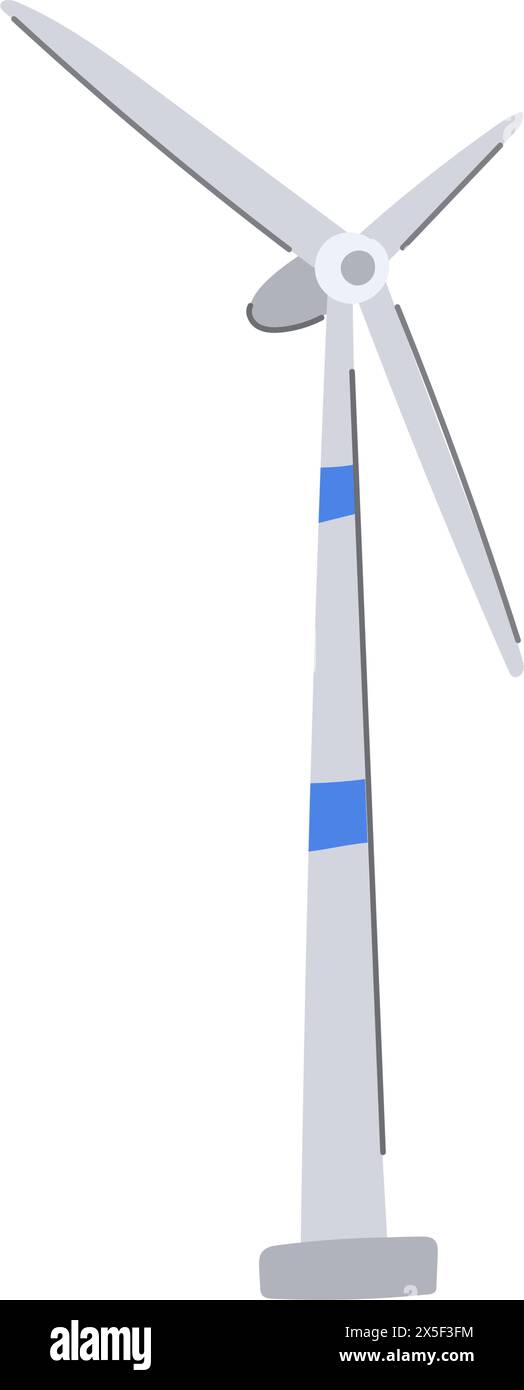 green wind turbine cartoon vector illustration Stock Vector Image & Art ...