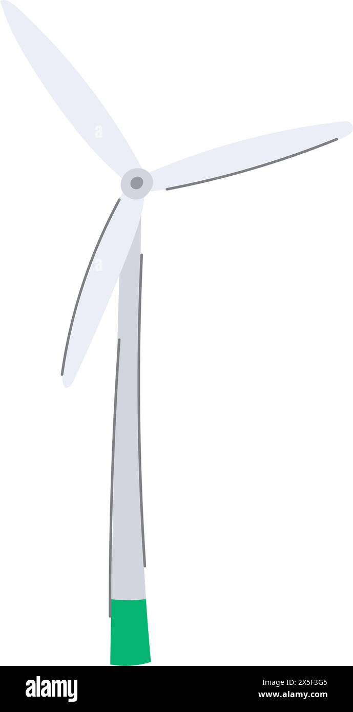 renewable wind turbine cartoon vector illustration Stock Vector Image ...