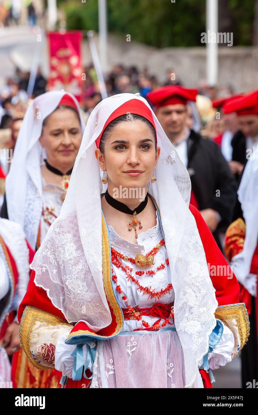 Italian Folk Parade in Sardinia Stock Photo - Alamy