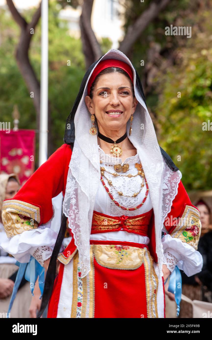 Italian Folk Parade in Sardinia Stock Photo - Alamy