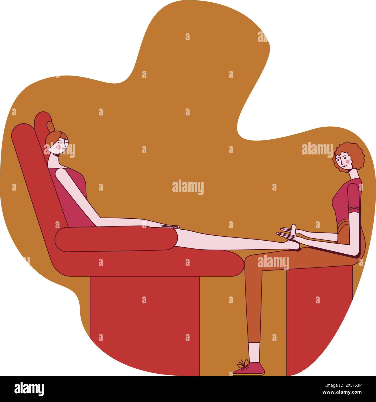 Techniques for giving feet massage by professional therapist in spa. Design concept. Isolated ...