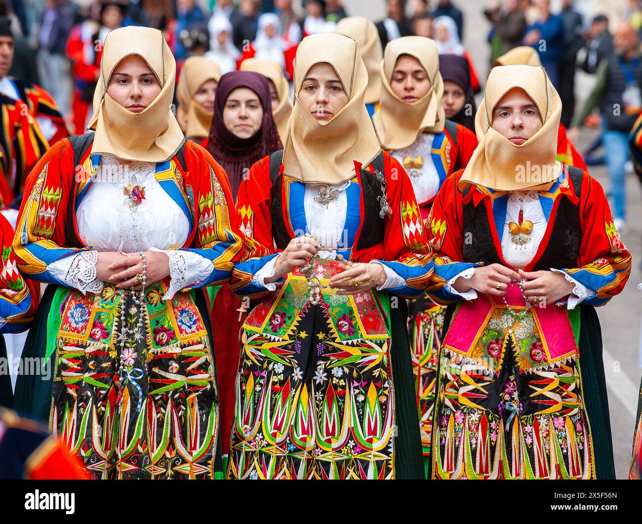 Italian Folk Parade in Sardinia Stock Photo - Alamy