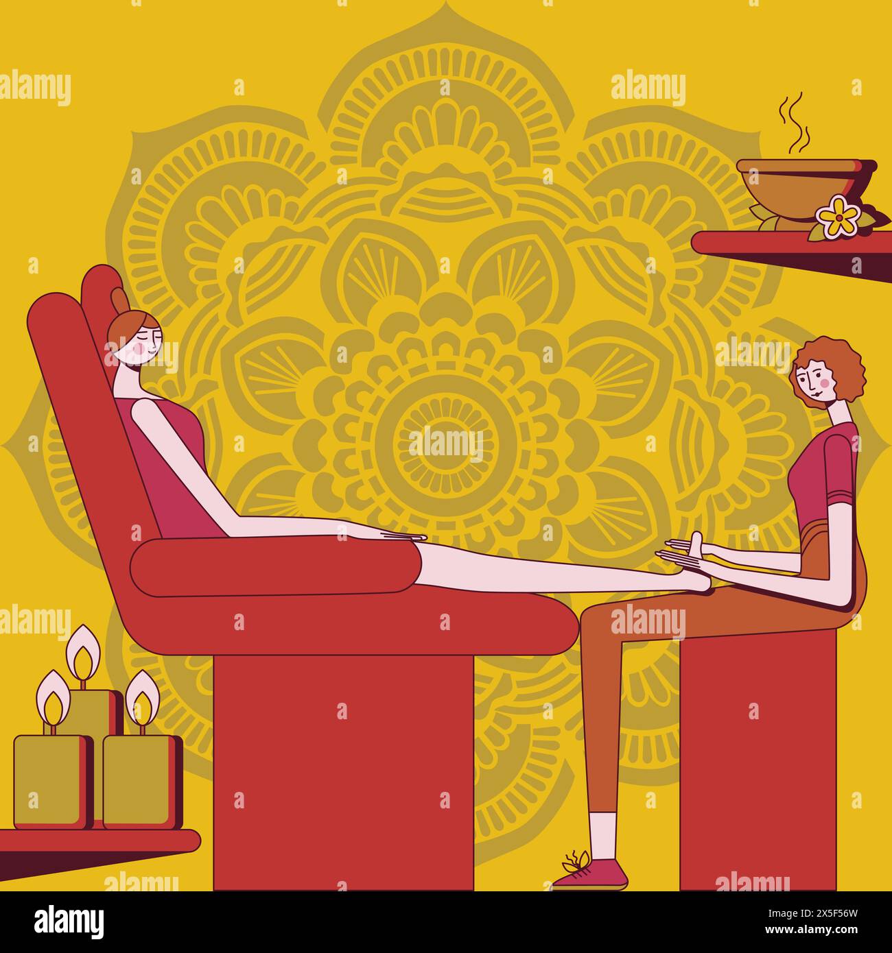 Techniques for giving feet massage by professional therapist in spa ...