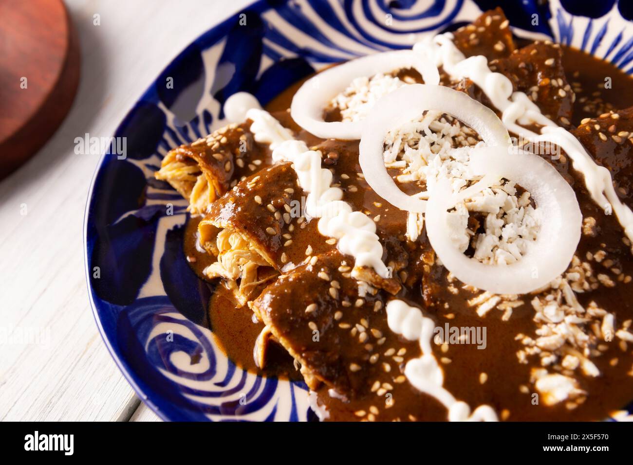 Chicken enmoladas. Also known as mole poblano enchiladas, they are a ...