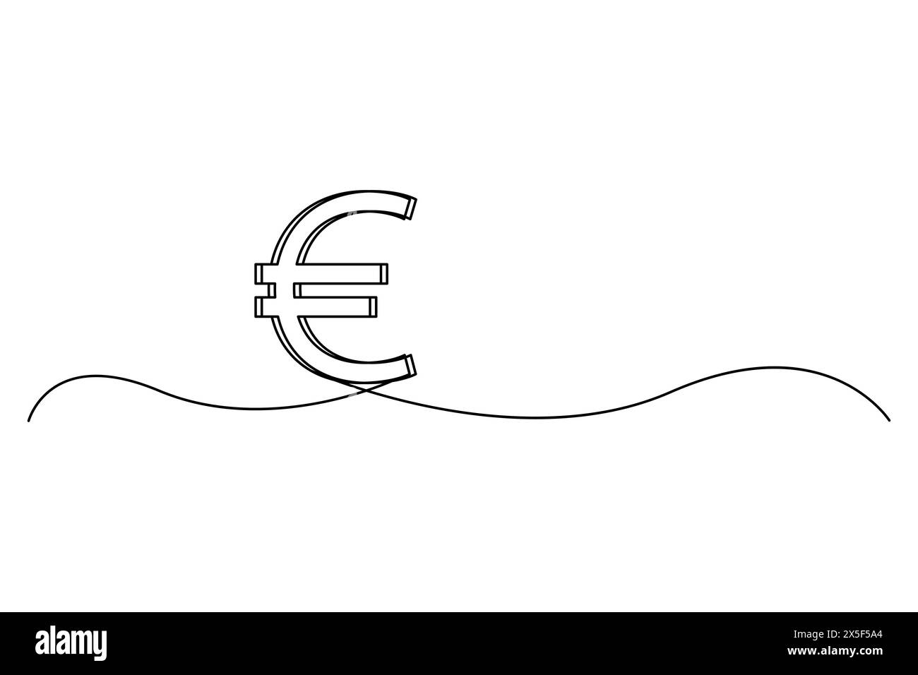 Minimalist Euro symbol vector. Continuous line drawing. Finance icon ...
