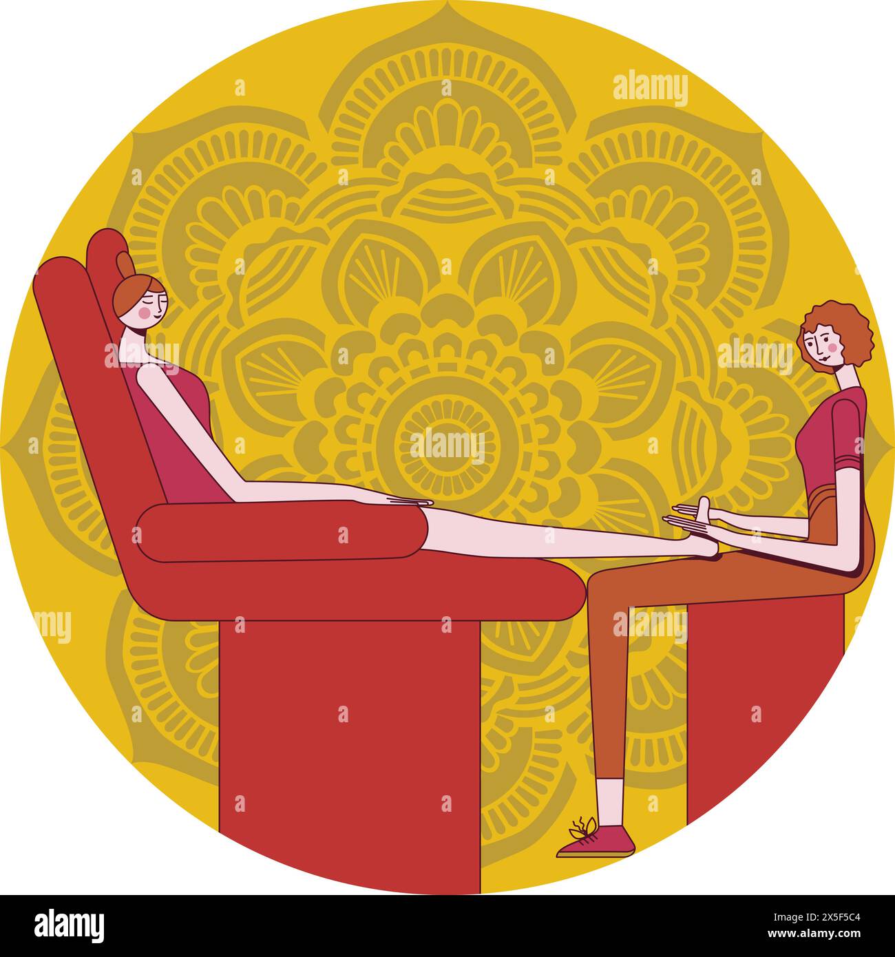 Techniques For Giving Feet Massage By Professional Therapist In Spa Isolated Flat Vector