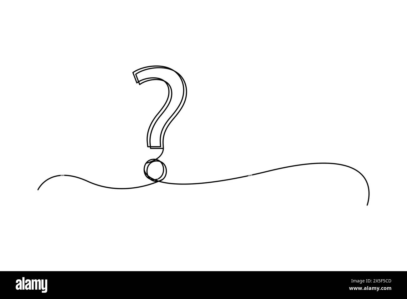 Continuous line question mark. Conceptual query vector illustration. Minimalist inquiry symbol ...
