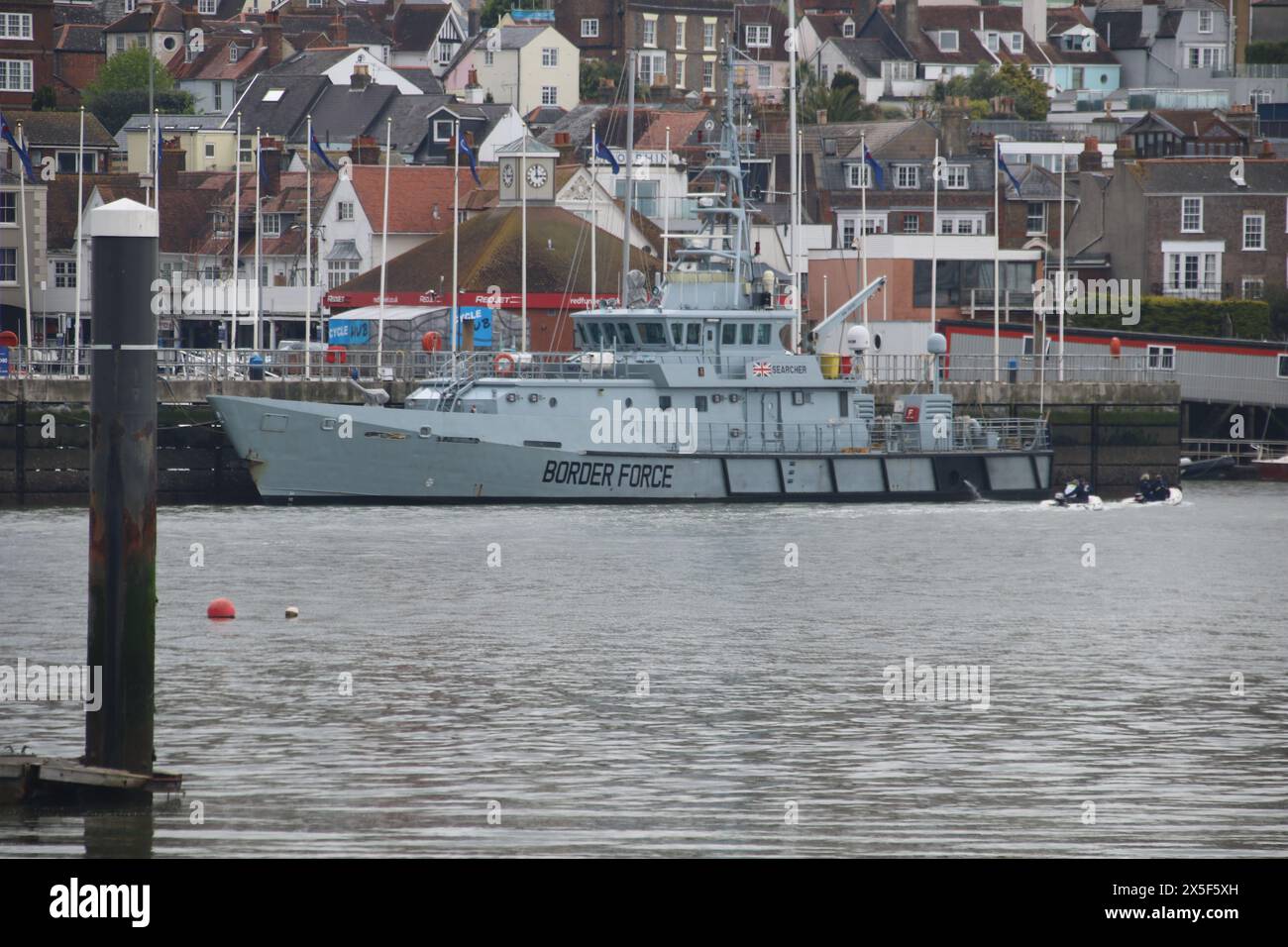 Border Force patrol ship moored at quayside in Cowes, Isle of Wight ...
