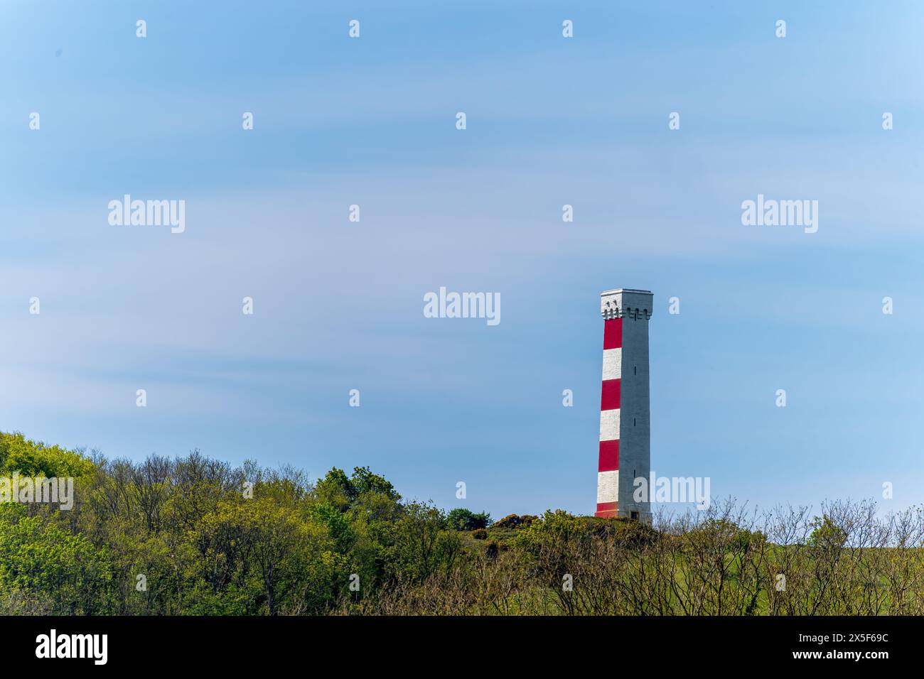 FOWEY, CORNWALL, UK, MAY 7. View of Gribbin Head Daymark near Fowey ...
