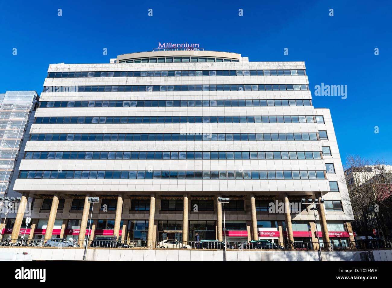 Oporto, Portugal - November 23, 2023: Facade and logo of the ...