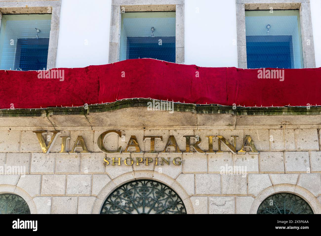 Oporto, Portugal - November 23, 2023: Sign of a Via Catarina shopping ...