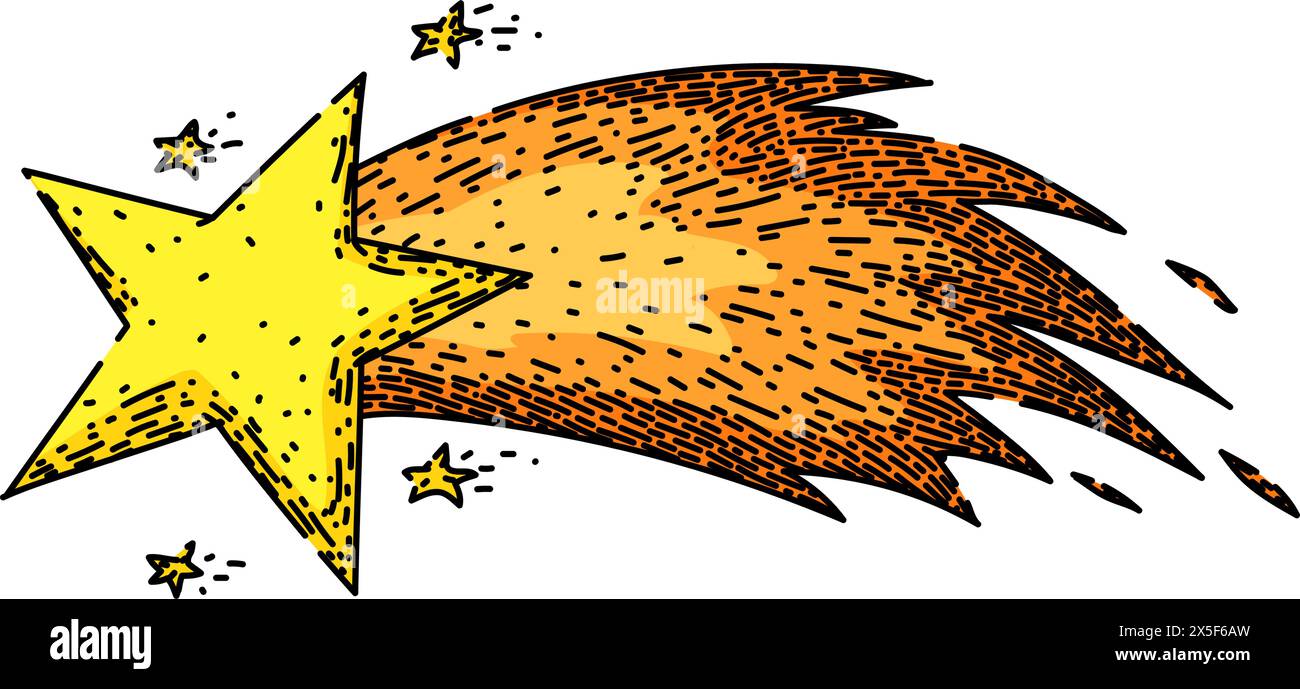 happy star fall sketch hand drawn vector Stock Vector Image & Art - Alamy