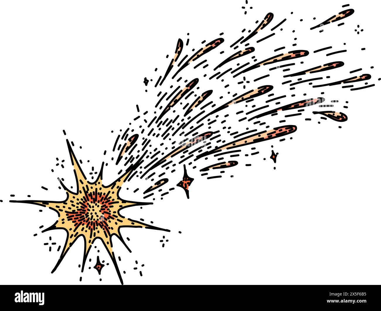 sky star fall sketch hand drawn vector Stock Vector Image & Art - Alamy