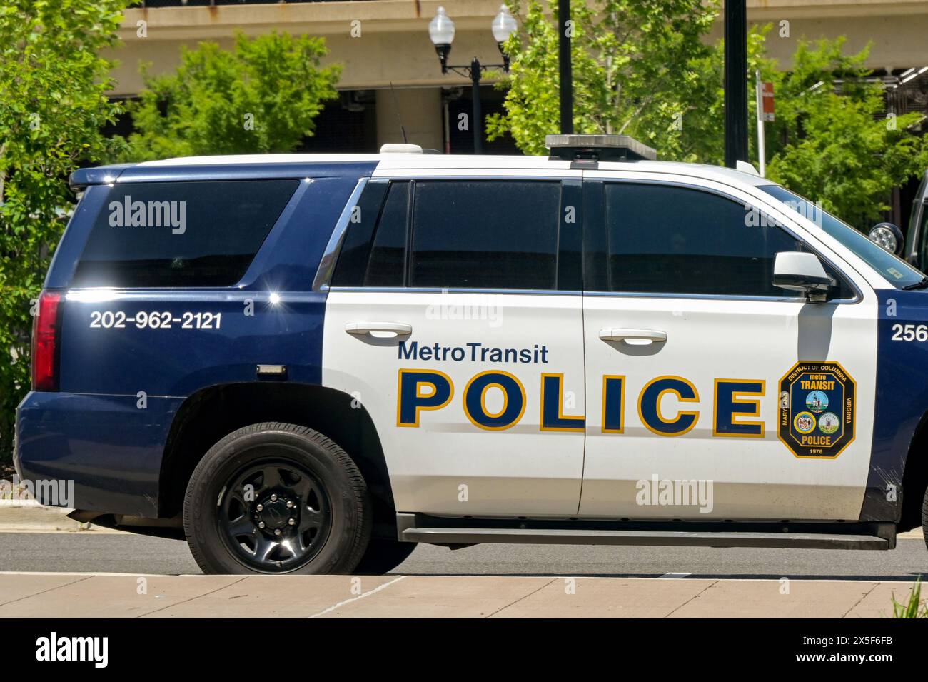 Alexandria, Virginia, USA - 1 May 2024: Side view of a patrol car ...