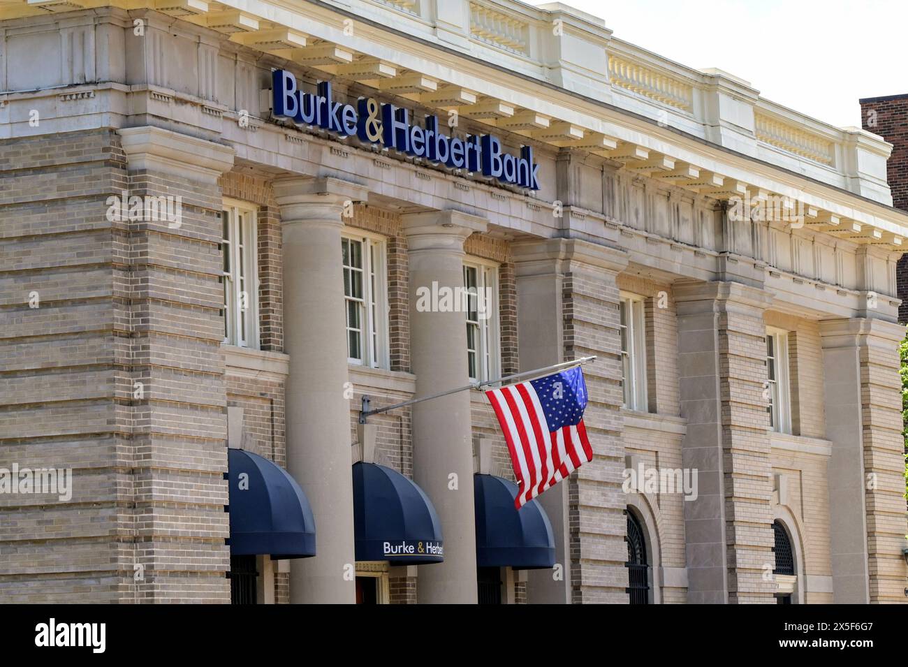 Alexandria, Virginia, USA - 1 May 2024: Sign above the entrance to the ...