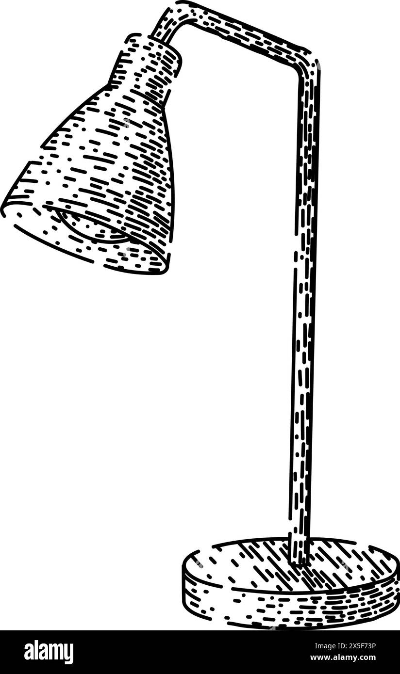 home desk lamp sketch hand drawn vector Stock Vector Image & Art - Alamy