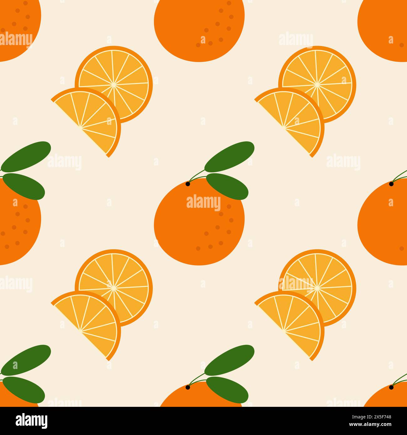 Summer seamless pattern with oranges. Design for fabric, textile ...