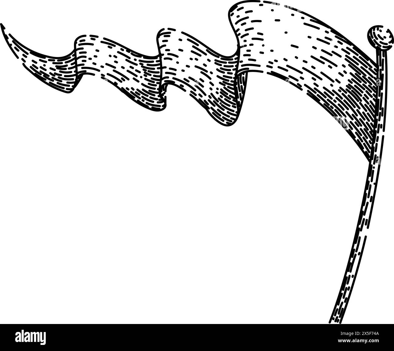 symbol flag waving sketch hand drawn vector Stock Vector Image & Art ...