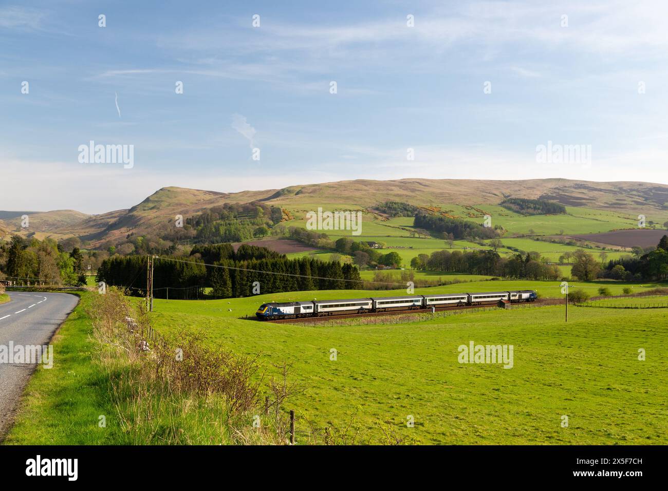 Looking down Glen Eagles on the A823 near Gleneagles Train Station ...
