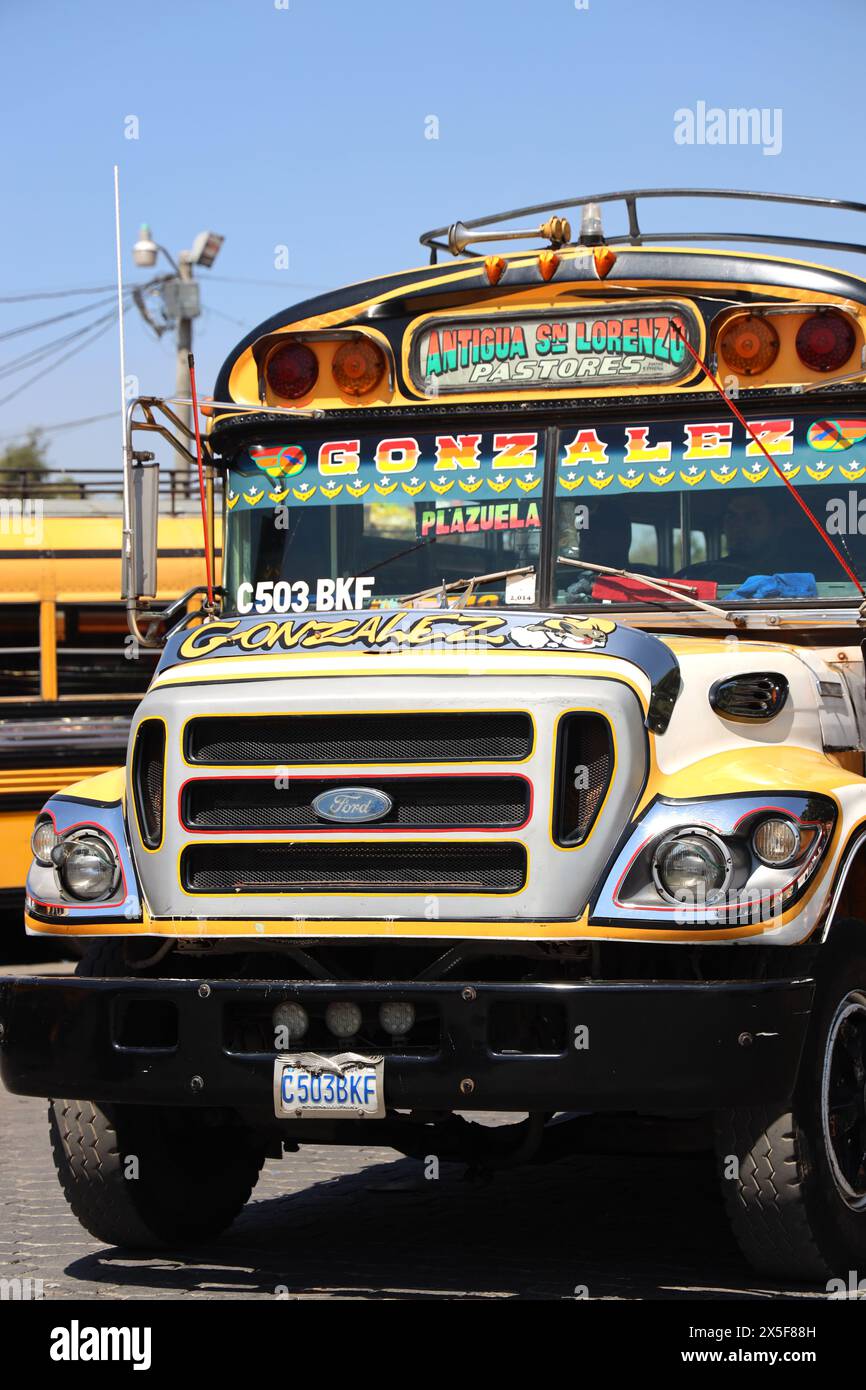 'Chicken Bus'. Antigua, Guatemala. Refurbished retired U.S. school bus ...