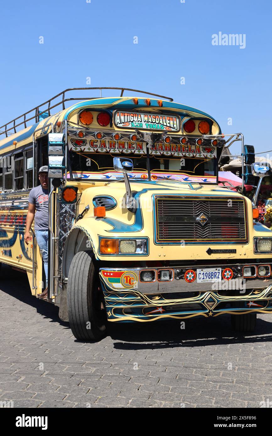 'Chicken Bus'. Antigua, Guatemala. Refurbished retired U.S. school bus ...