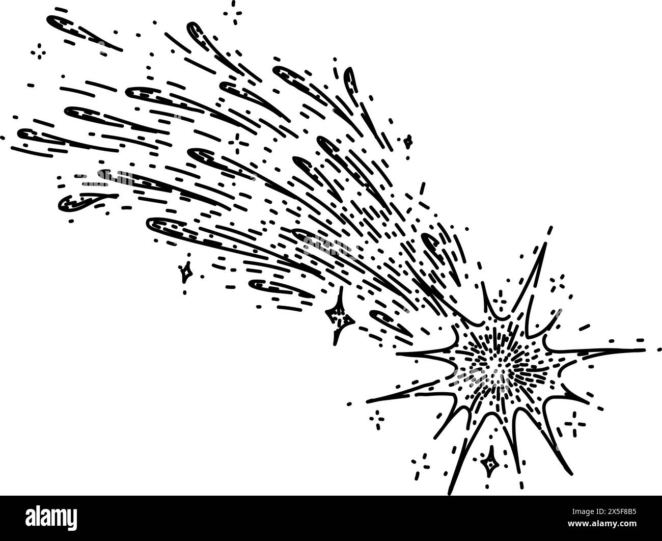 sky star fall sketch hand drawn vector Stock Vector Image & Art - Alamy