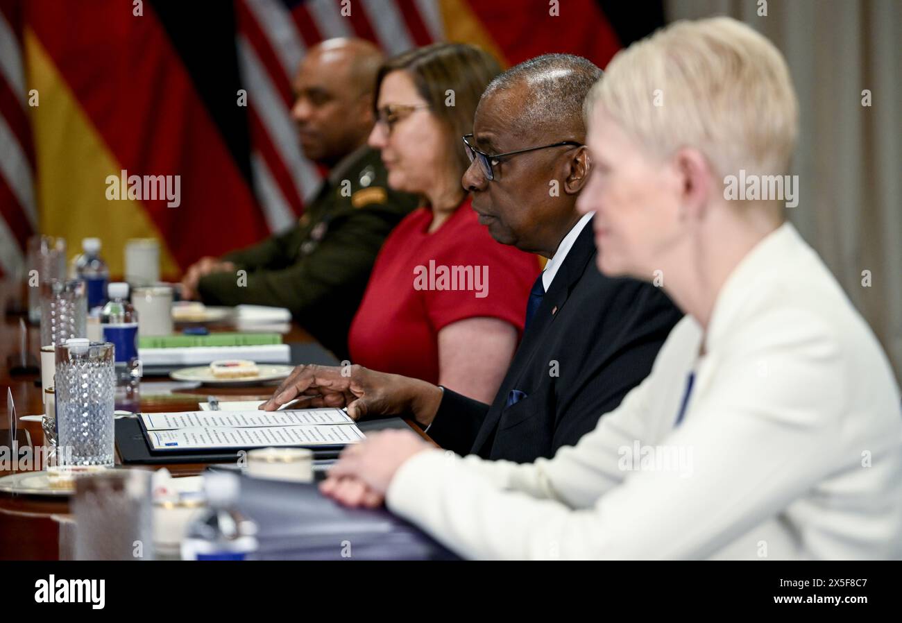 Washington, DC, USA. 09th May, 2024. Lloyd James Austin III (2nd from ...