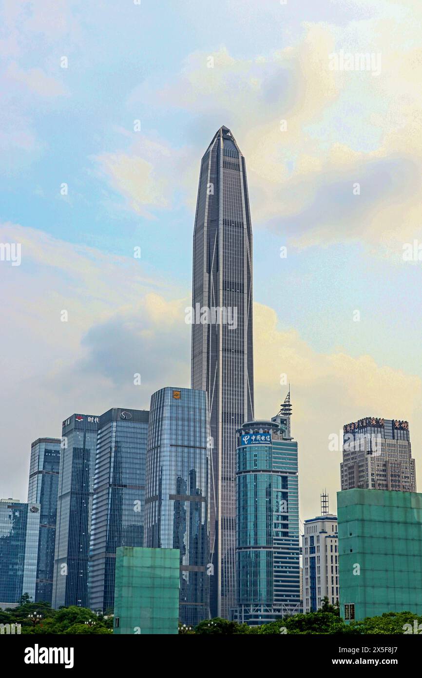Shenzhen, China. 09th May, 2024. A view of the landmark KingKey 100 ...