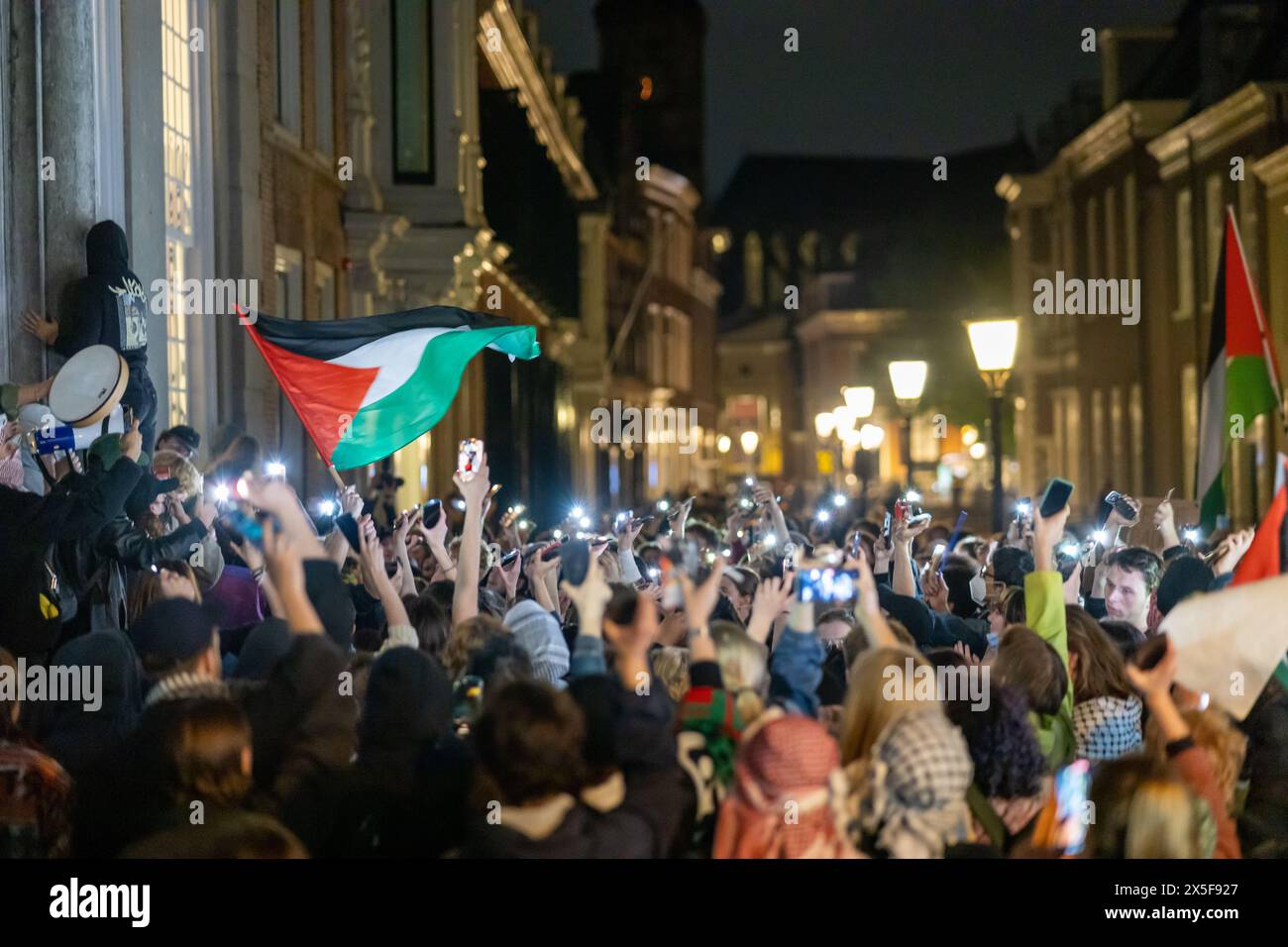 Utrecht, The Netherlands, 8th May 2024, The student protestors stand ...