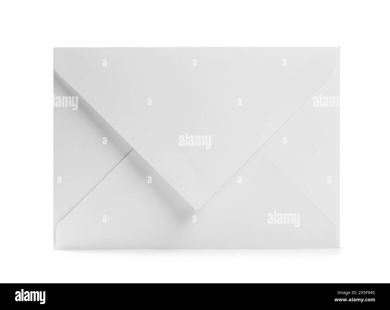 One closed letter envelope on white background Stock Photo - Alamy